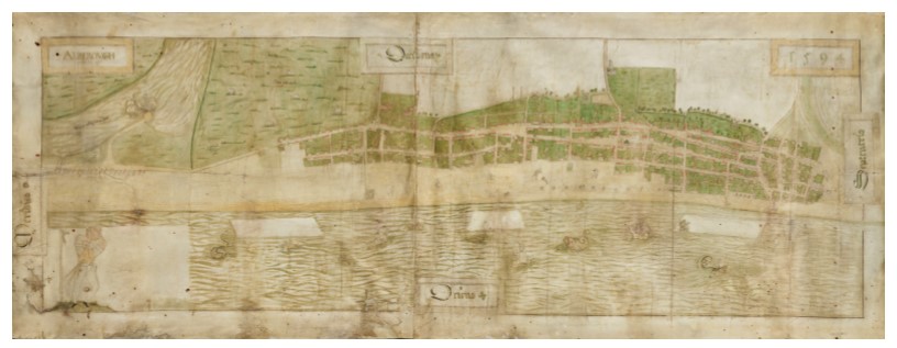 1594 Darby Map of Aldeburgh - Aldeburgh Museum